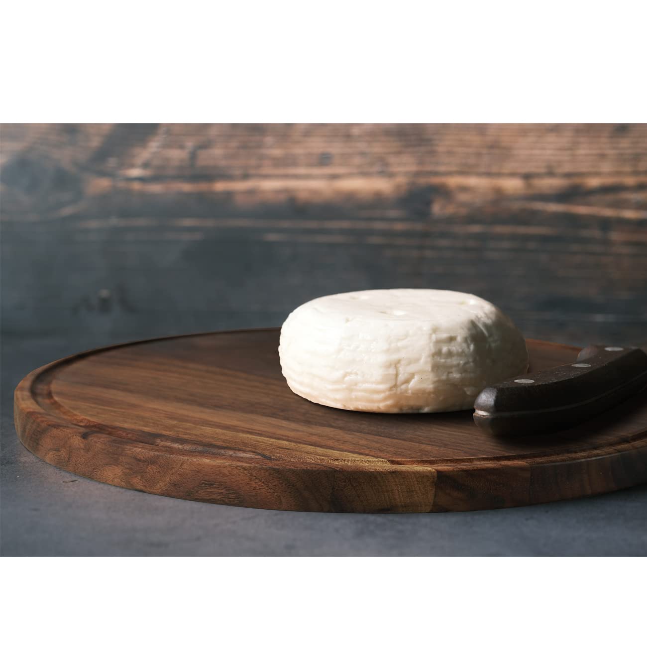 MAGIGO 12 Inches Round Walnut Wood Cutting Board for Kitchen, Wooden ...