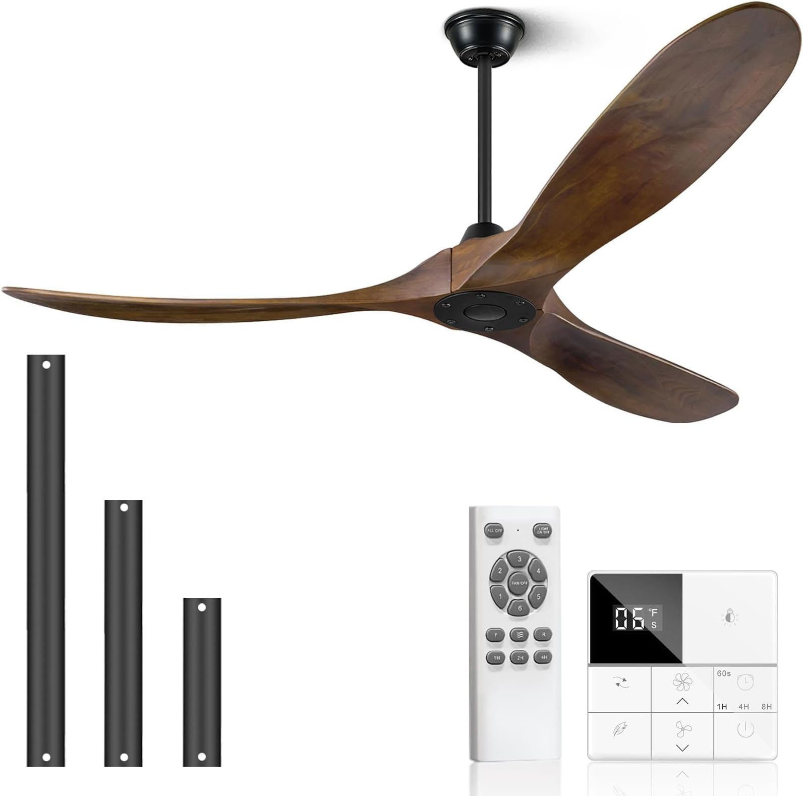 Amazon.com: 72 Inch Ceiling Fans without Lights, Wood Large Ceiling Fan ...