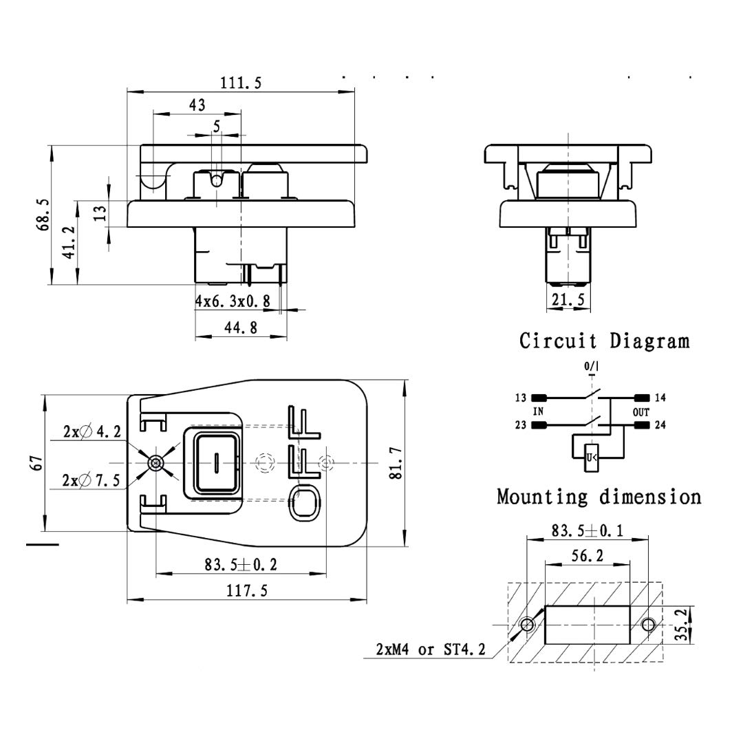 Buy KEDU KJD17B 220V 4Pin NVR Electromagnetic Pushbutton Switches Large ...
