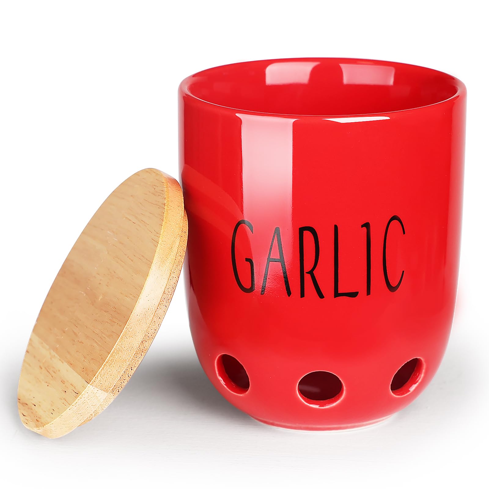 Amazon.com: Ceramic Garlic Keeper for Counter, Garlic Saver Container ...