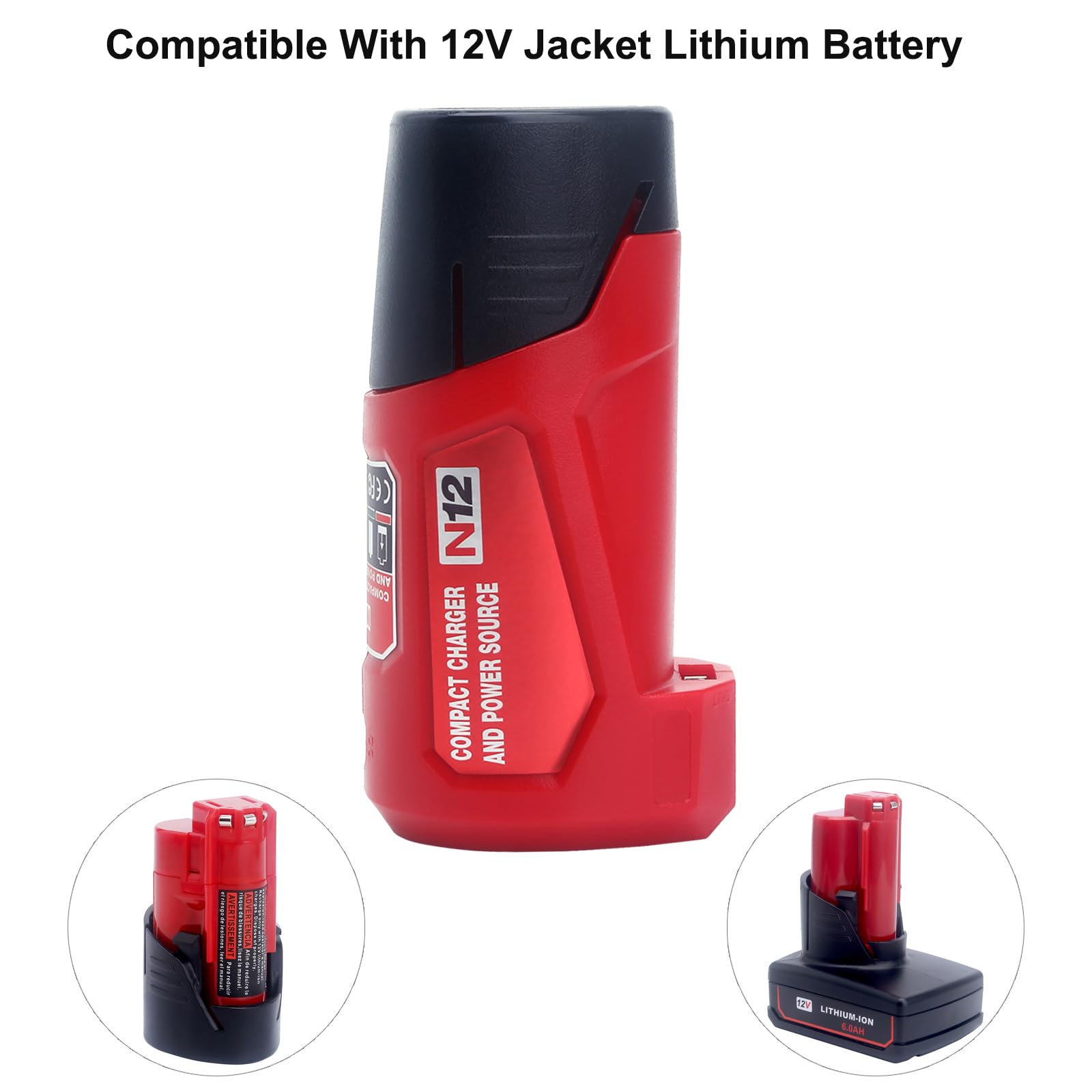 Heated Jacket Power Supply M-12 Battery Charger With Type-C & 12V ...