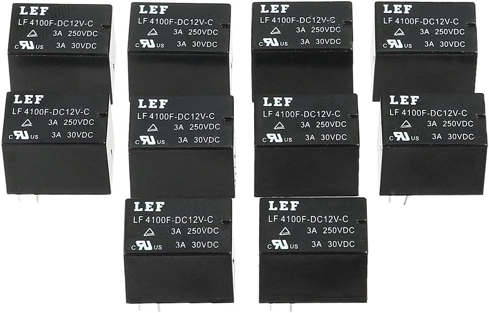 uxcell 10Pcs DC 12V Coil SPDT 1NO 1NC 6P Power Electromagnetic Relay ...