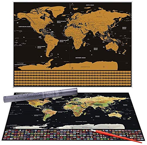 Scratch Off World Map Deluxe International Travel Map Scratch Off ...