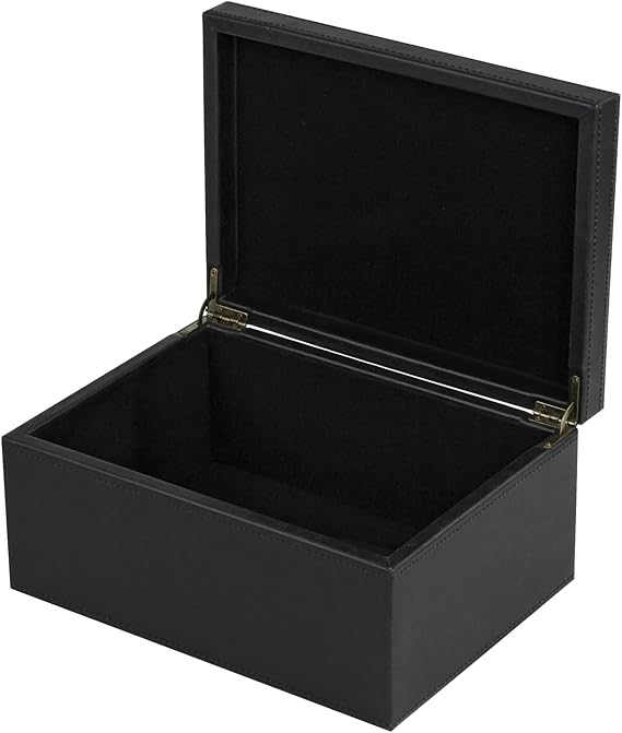 Amazon.com: HofferRuffer Faux Leather Decorative Box, Large Wooden ...