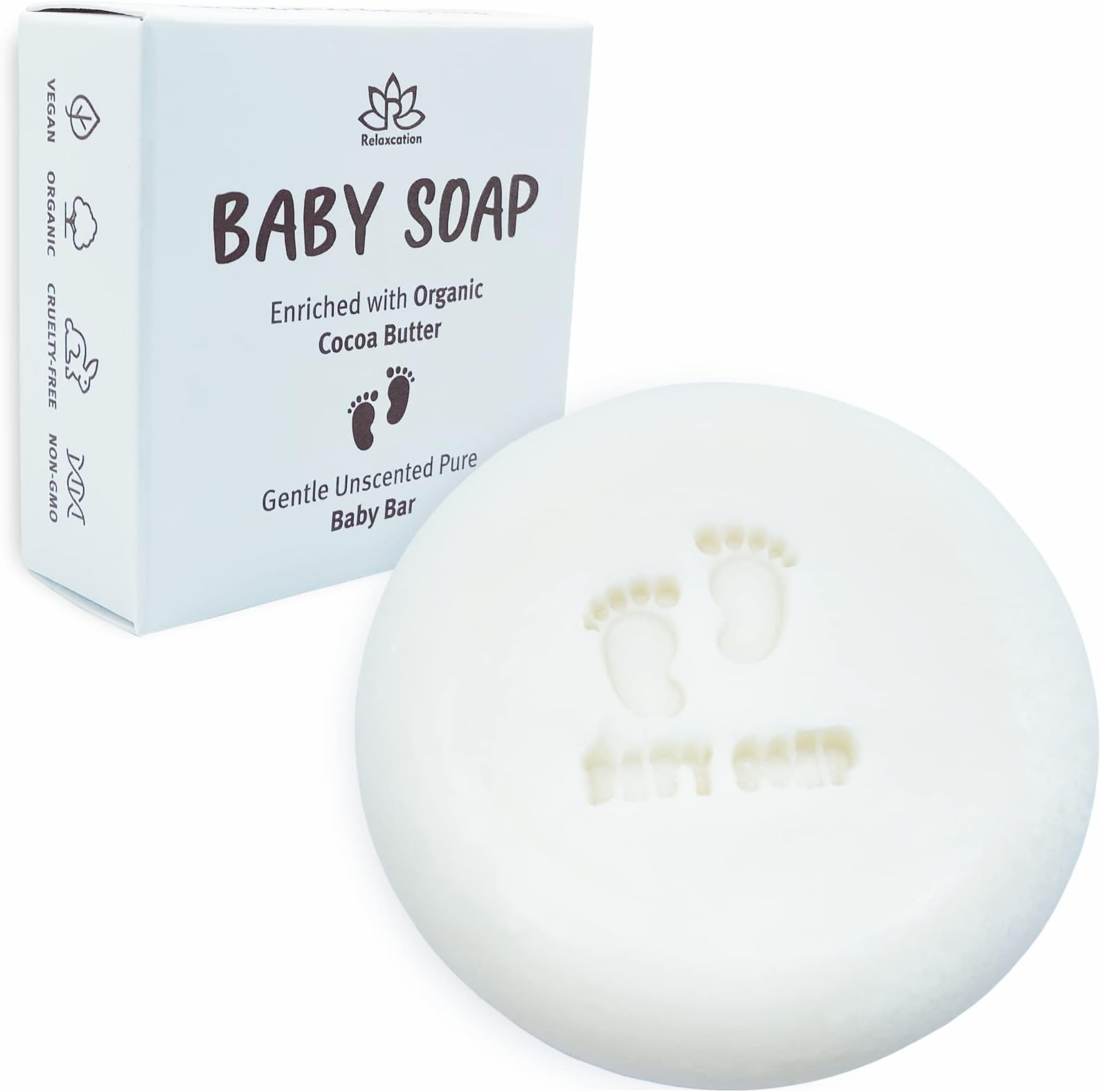 Amazon.com: Relaxcation Unscented Baby Soap Bar - 4 Simple Ingredients ...