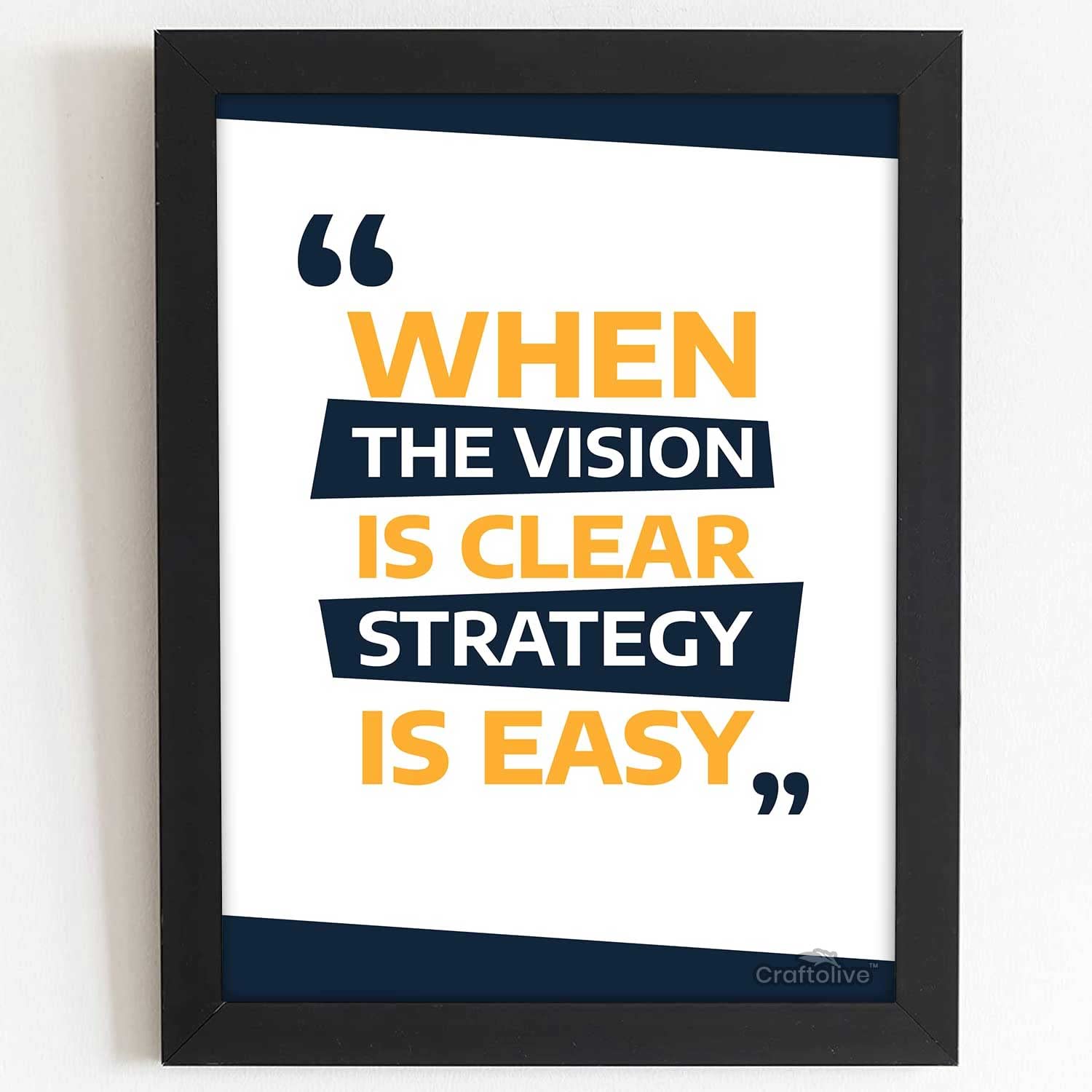 Craftolive Vision & Strategy Motivational Poster Wall Frame for Wall ...