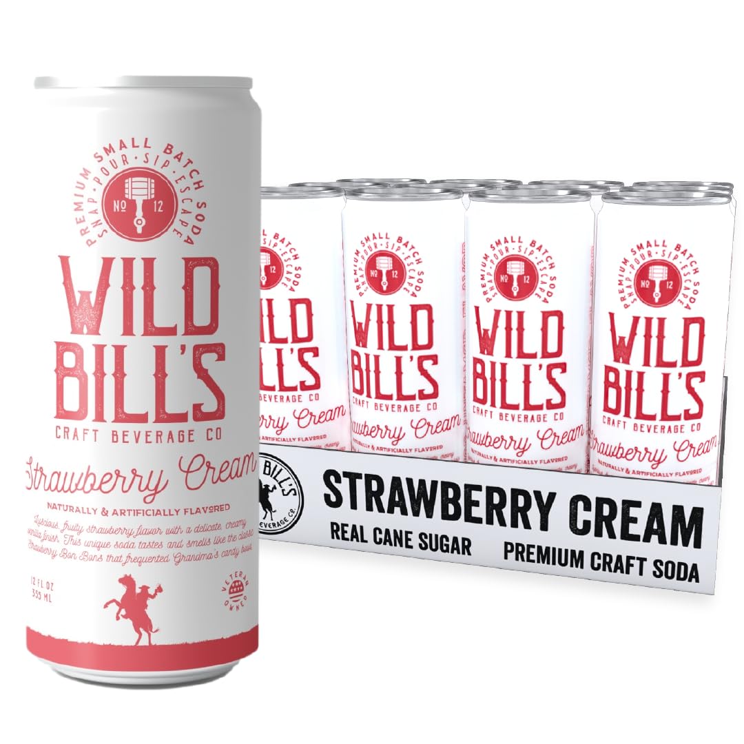 Amazon.com: Wild Bill's Strawberry Cream Soda Classic Craft Soda Pop Soft Drinks, Sodas Made ...
