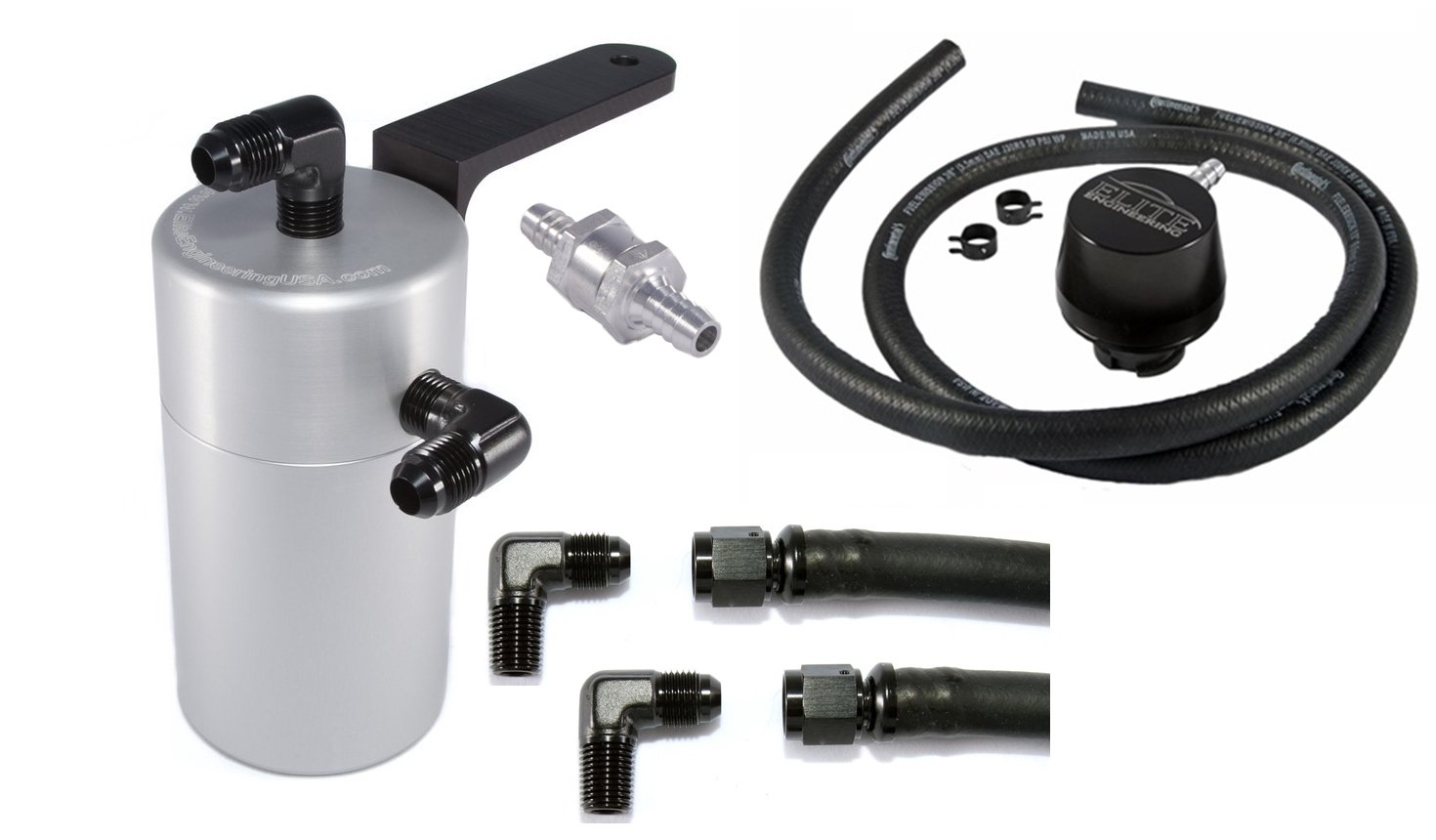 Buy Elite Engineering Standard PCV Oil Catch Can & Hardware with Black ...