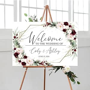 Amazon.com: Personalized Wedding Welcome Sign, Custom Wedding Sign ...
