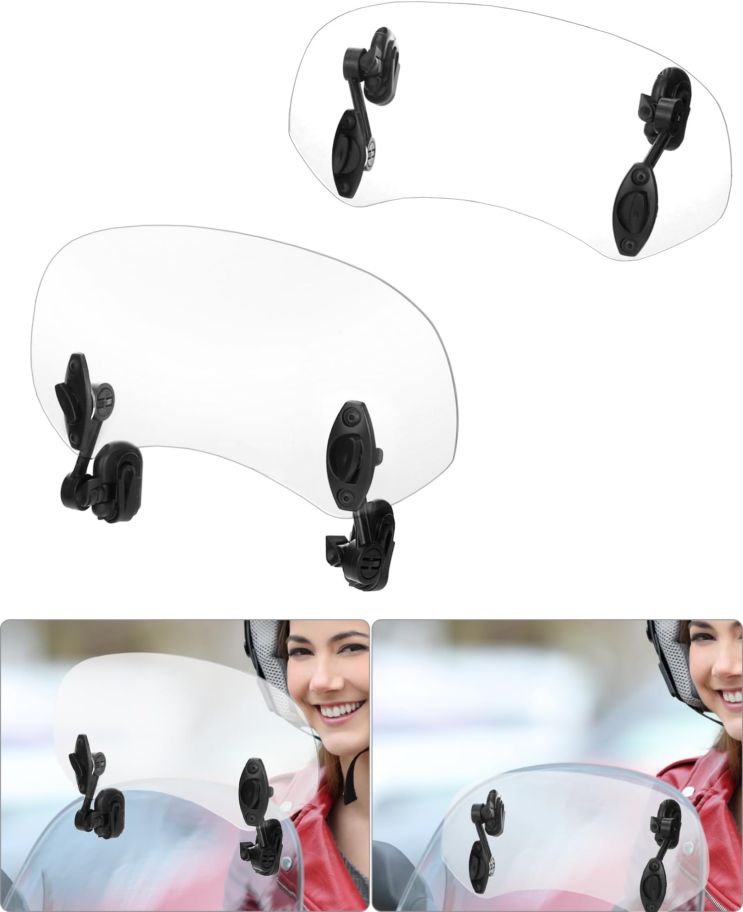 Amazon.com: QWORK 28.5cm Motorcycle Windshield Wind Deflector Universal ...