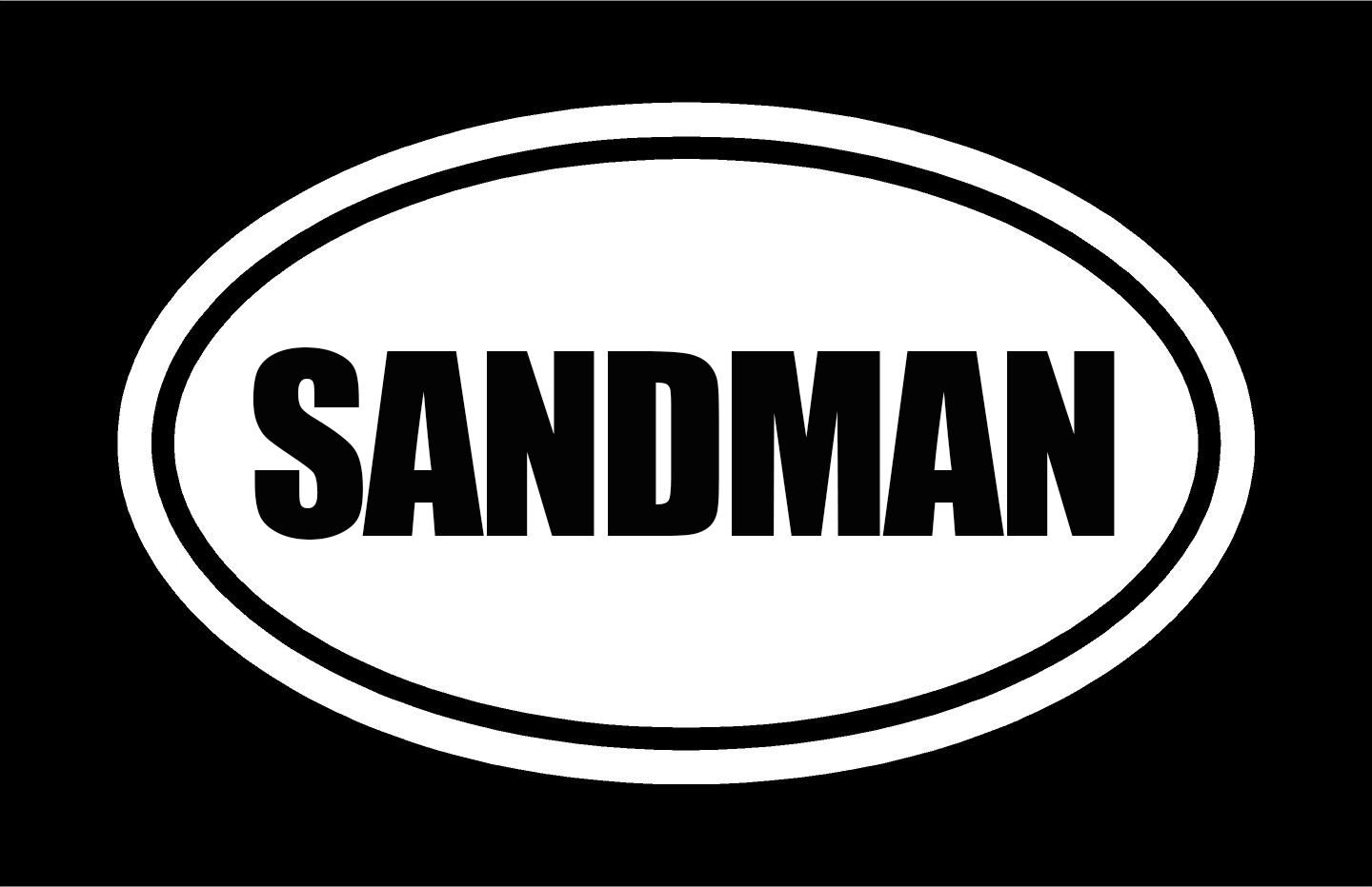 Amazon.com - 6" die Cut White Vinyl Sandman Oval Euro Style Vinyl Decal ...