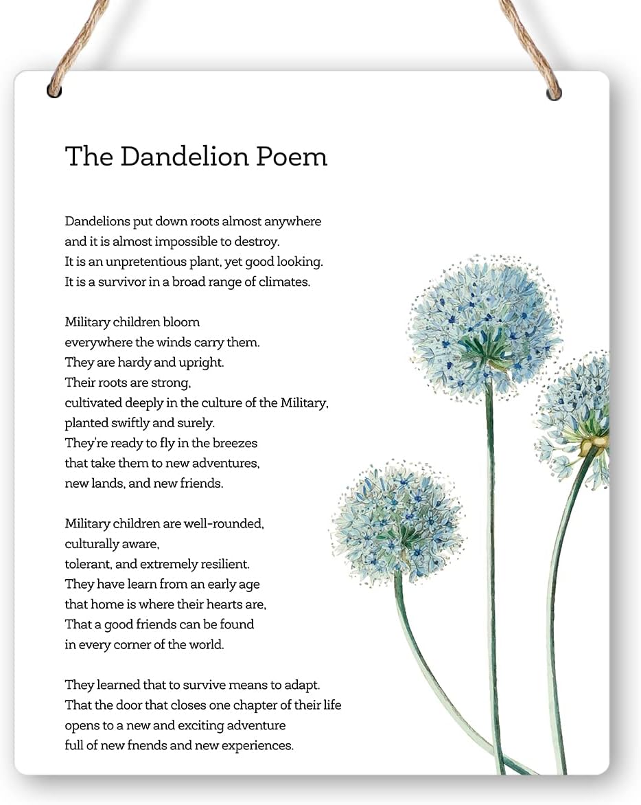 Amazon.com: Memorial Dandelion Wood Plaque Sign Dandelion Flower ...