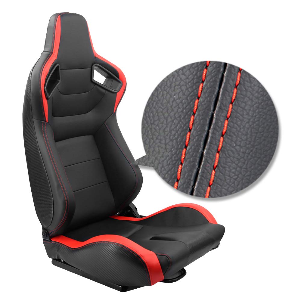Snapklik.com : Sports Style Racing Seats PVC Leather - Full Reclinable ...