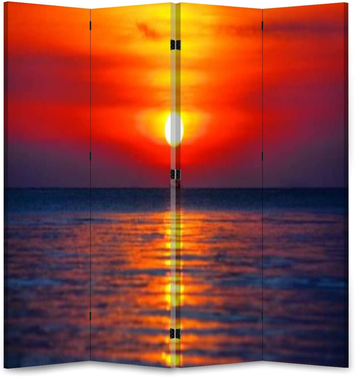 Amazon.com - Wood Screen Room Divider Beautiful Golden Sunset Landscape ...