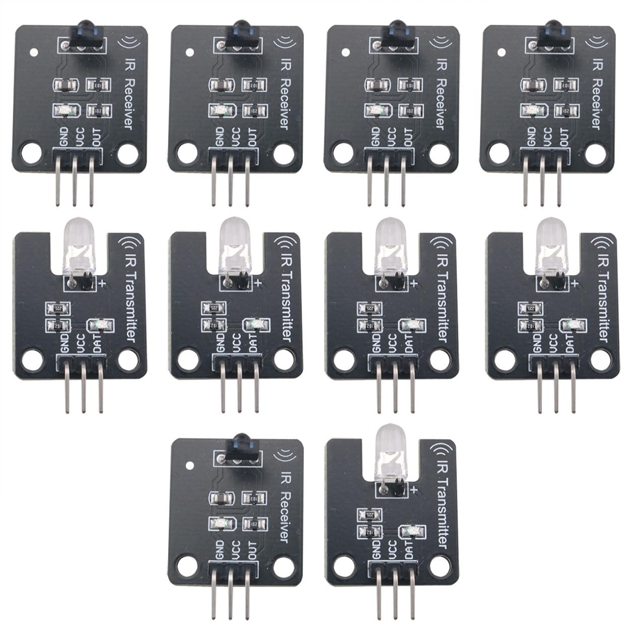 Ruiwaer 10PCS Black Digital 38khz Ir Receiver Ir Transmitter Sensor ...