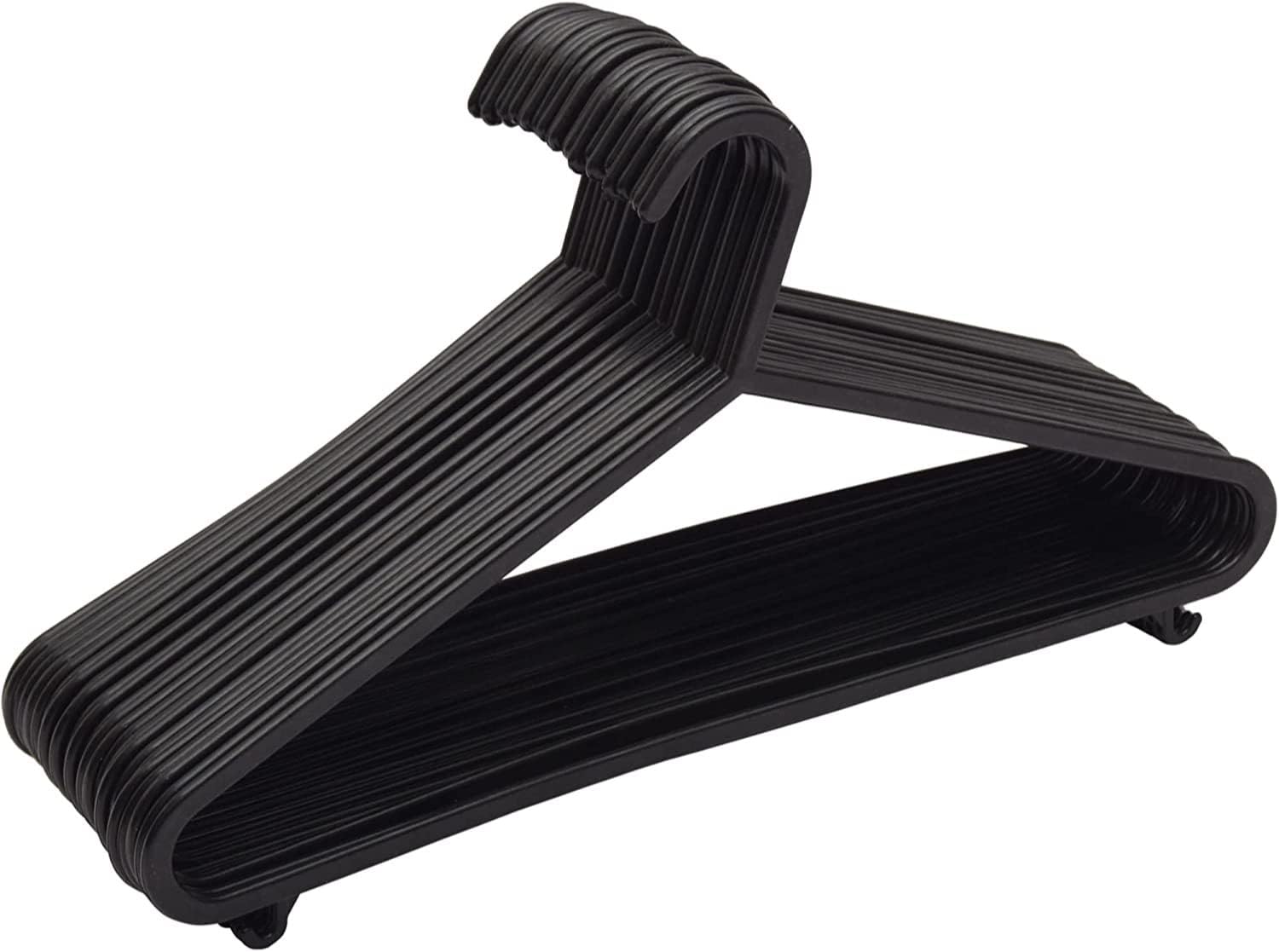 Straame Black Plastic Hangers with Hooks - Adult Premium Clothes ...