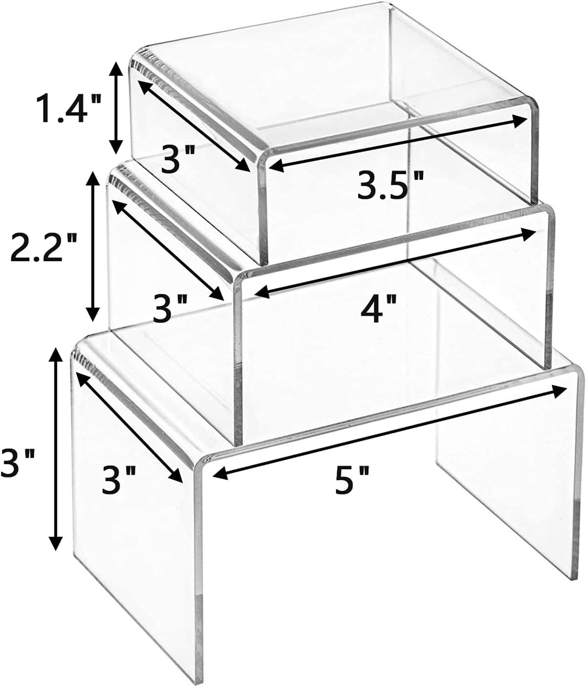 Yesland Set of 9 Clear Acrylic Display Risers for Figures, Buffets ...