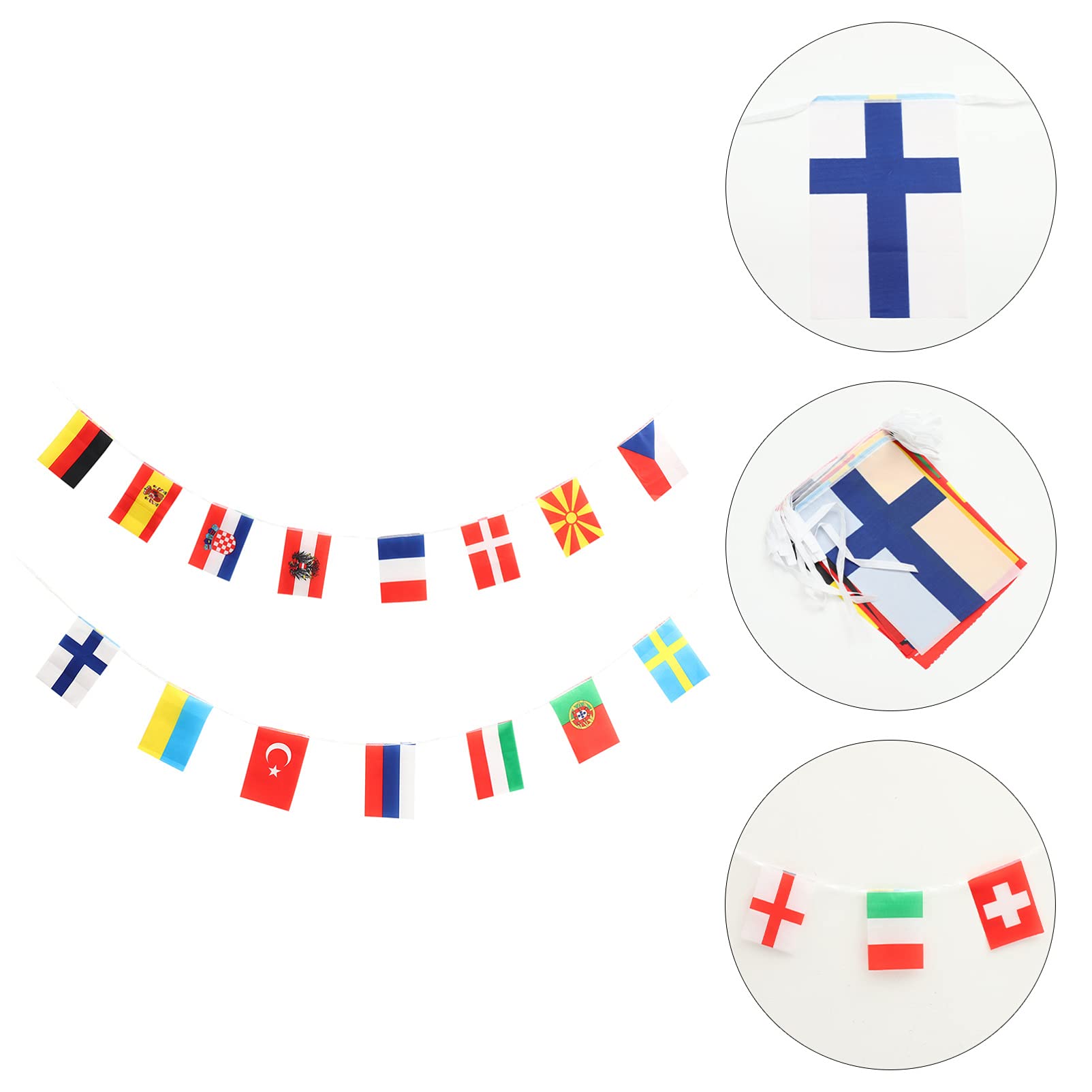 Buy TOPBATHY 2 Strings 24 Country s Bunting Banner European Cup ...
