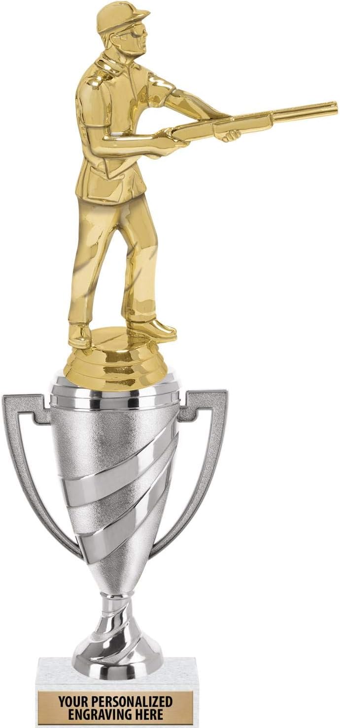 Amazon.com : Crown Awards Skeet Shooter Trophy, 11" Silver Cup Skeet ...