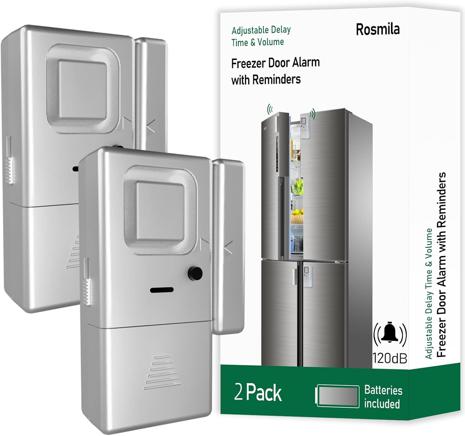 Amazon.com: ROSMILA Freezer Door Alarm 2 Pack, Refrigerator Door Alarm ...