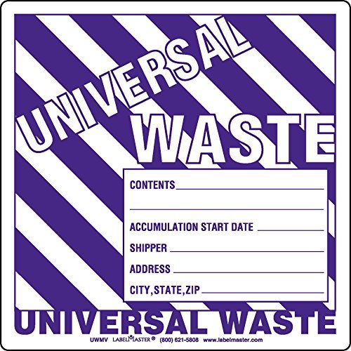 Amazon.com: Labelmaster UWM7 Universal Waste Label with Generator Info ...