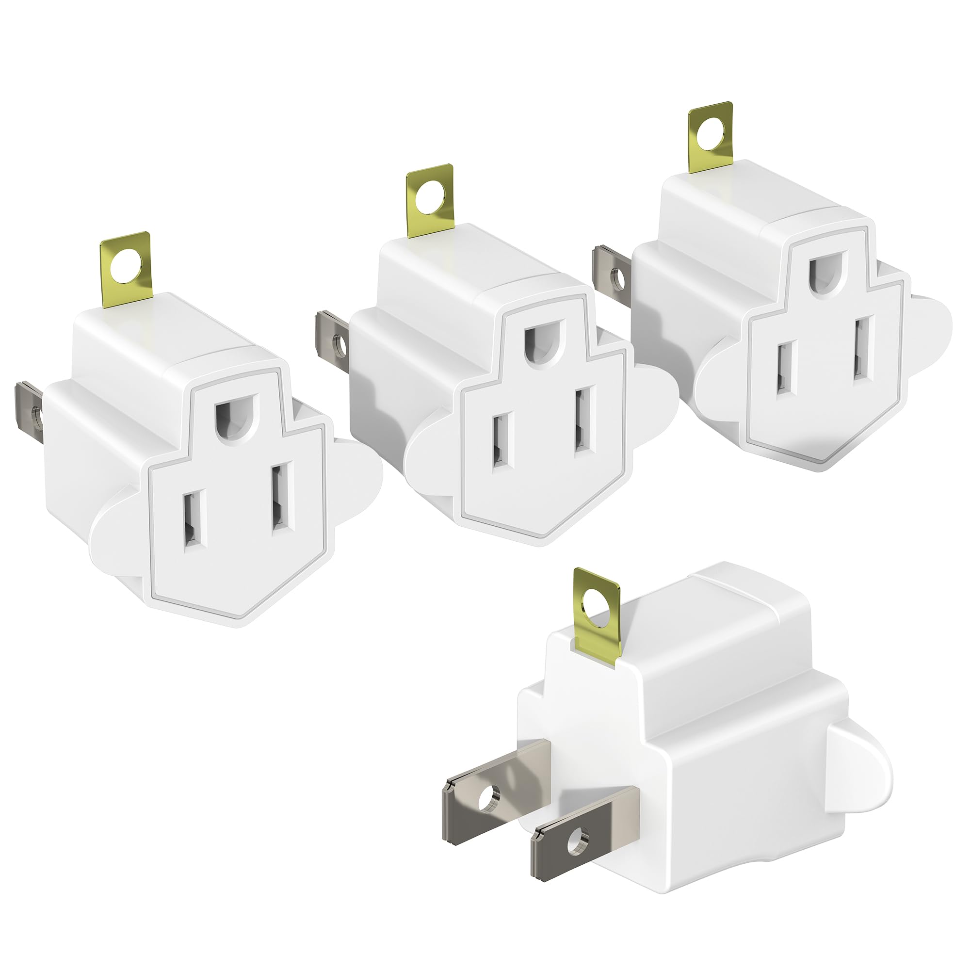 Amazon.com: 4 Pack Polarized Plug Adapter, ETL Listed Grounding Outlet ...