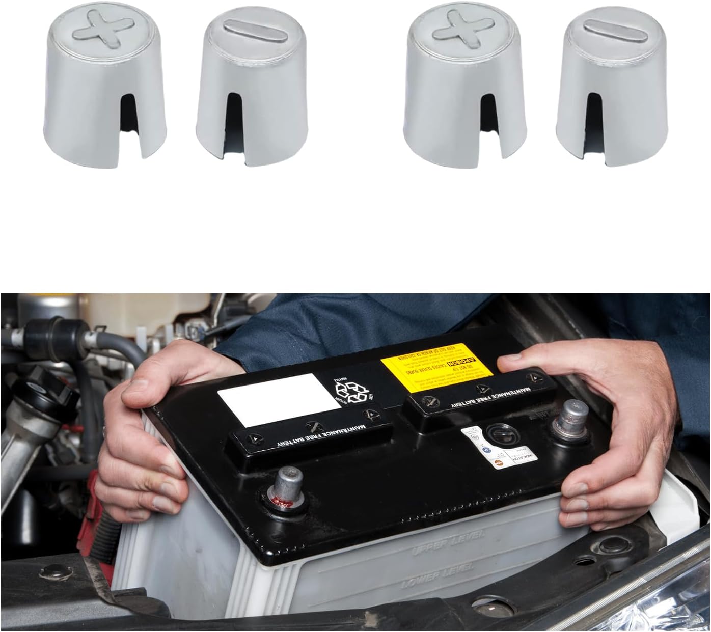 Amazon.com: Ziciner 2 Pairs Battery Post Shims, Lead Alloy Car Battery ...