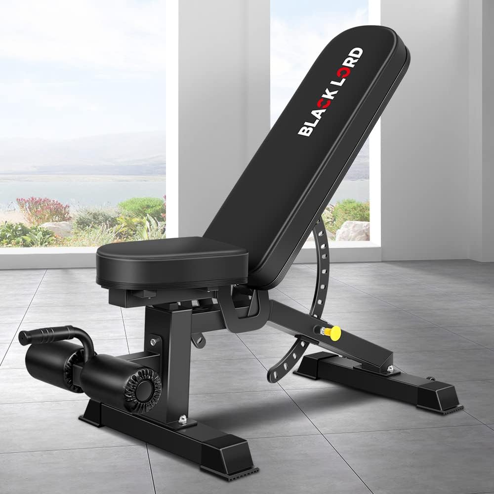 BLACK LORD Adjustable Commercial Weight Bench Press for Incline Decline ...