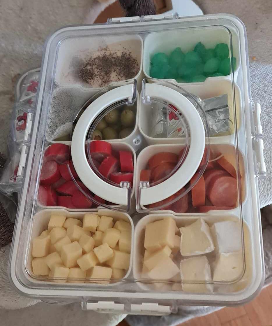 TOGGOT Divided Serving Tray with Lid and Handle - Portable Snackle Box ...