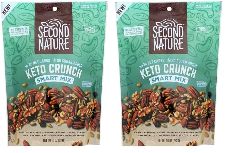 Amazon.com: Second Nature Keto Crunch Smart Snack Mix, 10 oz. Resealable Pouch, Pack of 2 ...