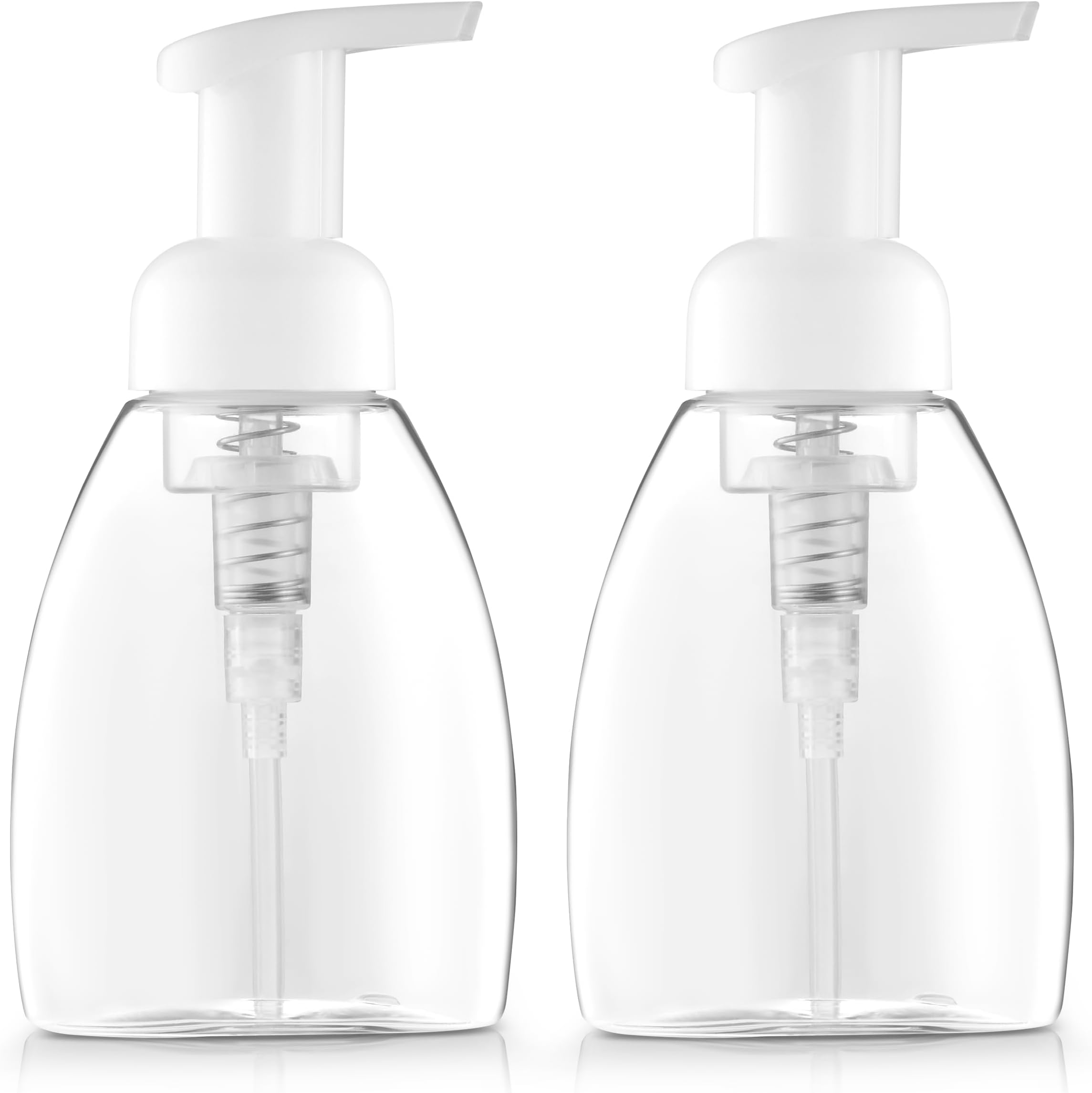 Amazon.com: Oval Clear Plastic Soap Dispenser Pump Bottles with White ...