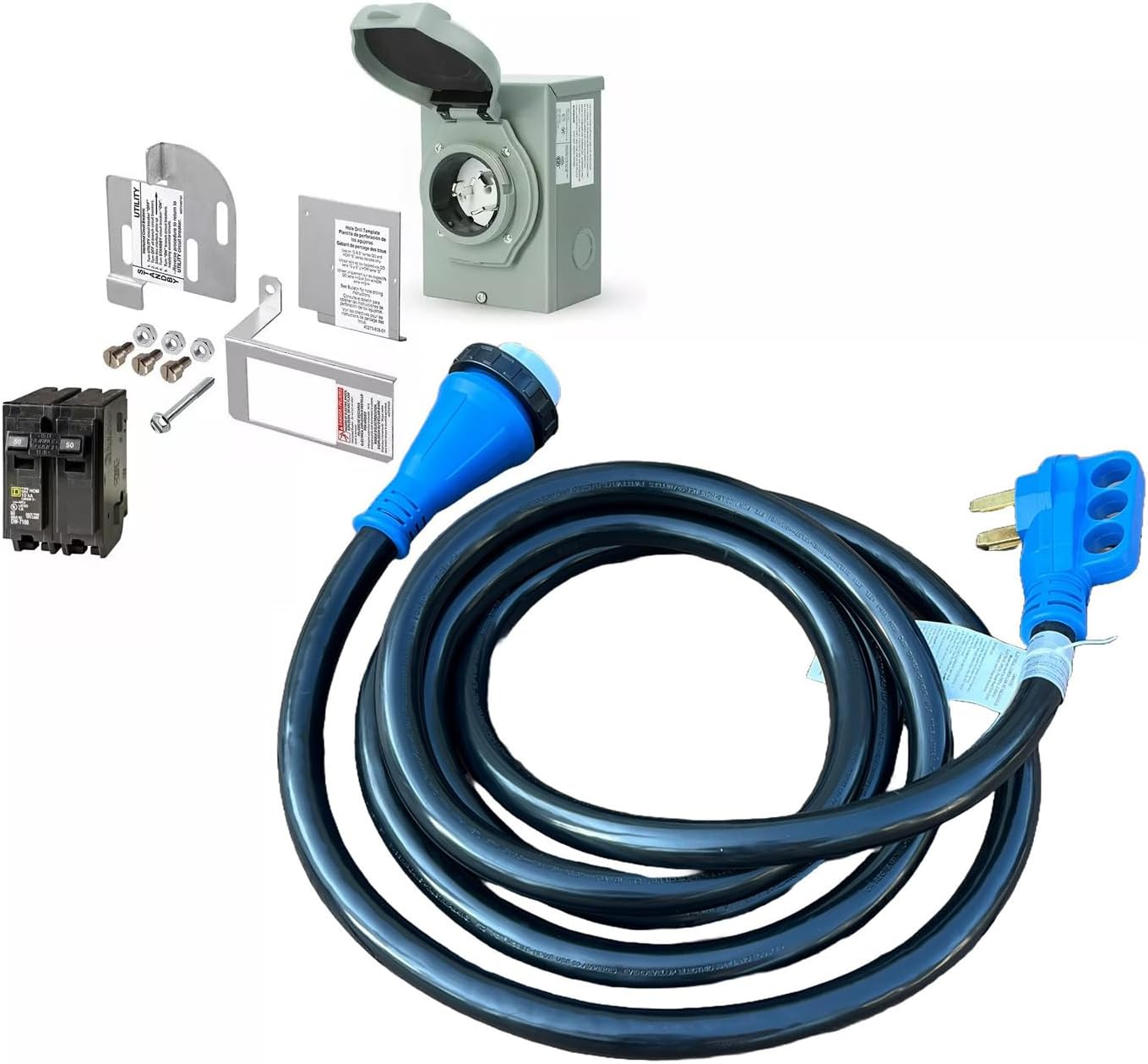 Amazon.com: 50 Amp Generator to House Hook-up Kit for Square D Homeline ...