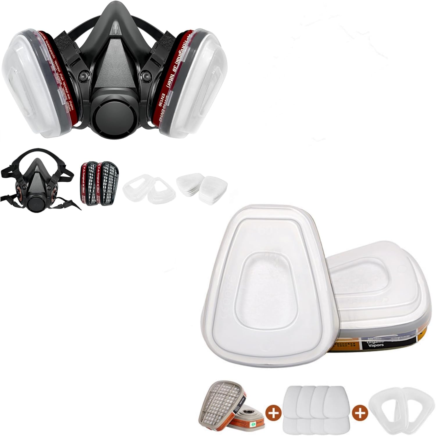 Respirator Mask, Respirator Filter Cartridges 6001 Replacement Filter ...