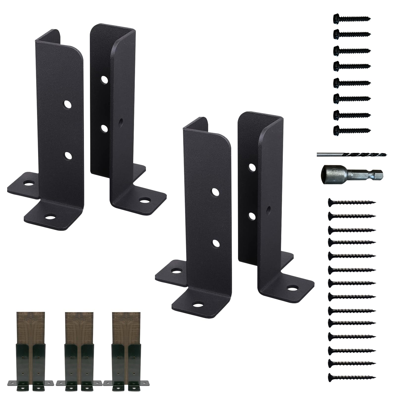 Snapklik.com : JumboTIGER 4PCS Adjustable Post Anchor Base Brackets ...