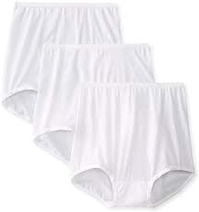 Bali Skimp Skamp Brief Panty 2633, White 3PK, 8" at Amazon Women’s ...