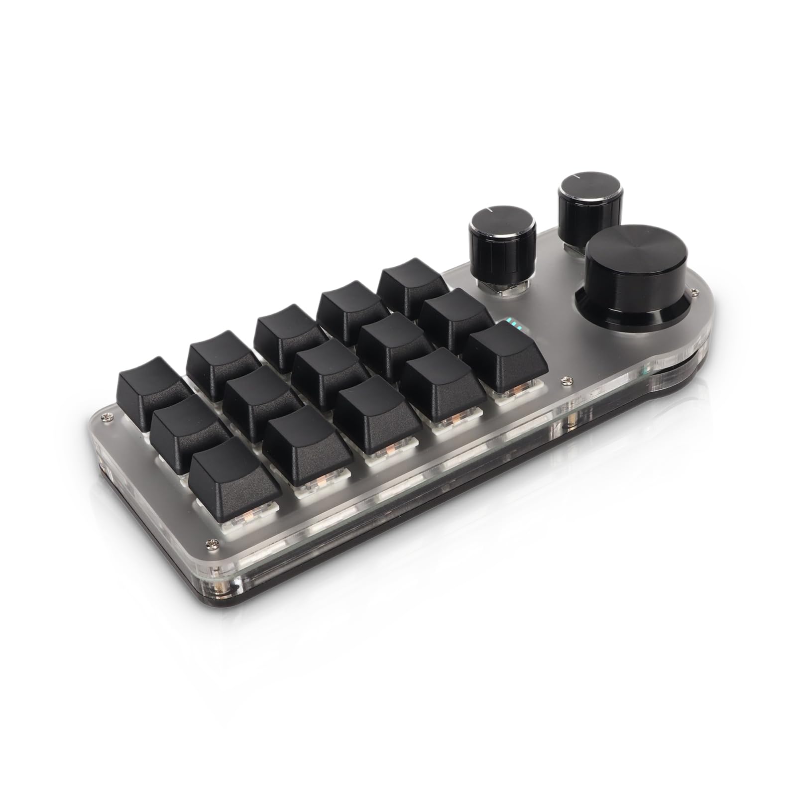 Amazon.com: 15 Keys 3 Knobs Macro Programmable Keyboard, 3 Connection ...