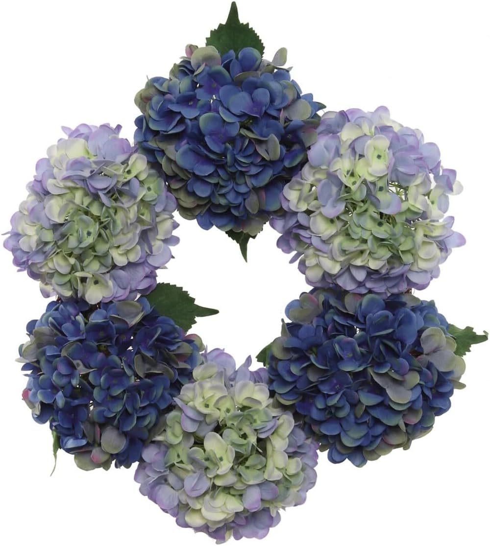 Amazon.com: Midnight Blue Hydrangea Wreath with Grapevine Ring & Silk ...