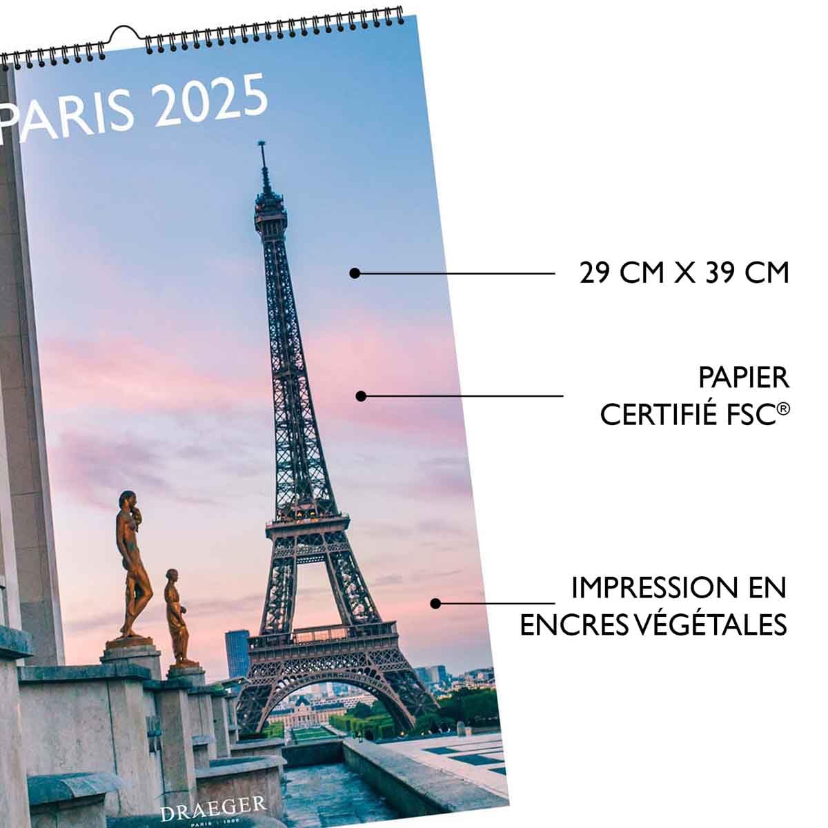 DRAEGER PARIS 1886 – Decorative Wall Calendar 29 x 39 cm 2025-7 ...
