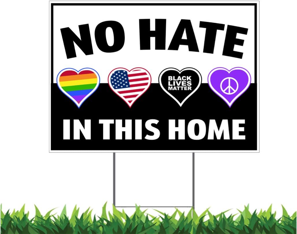 Amazon.com : Hate Will Not Make Us Great - No MAGA - Anti-Trump 18X24 ...