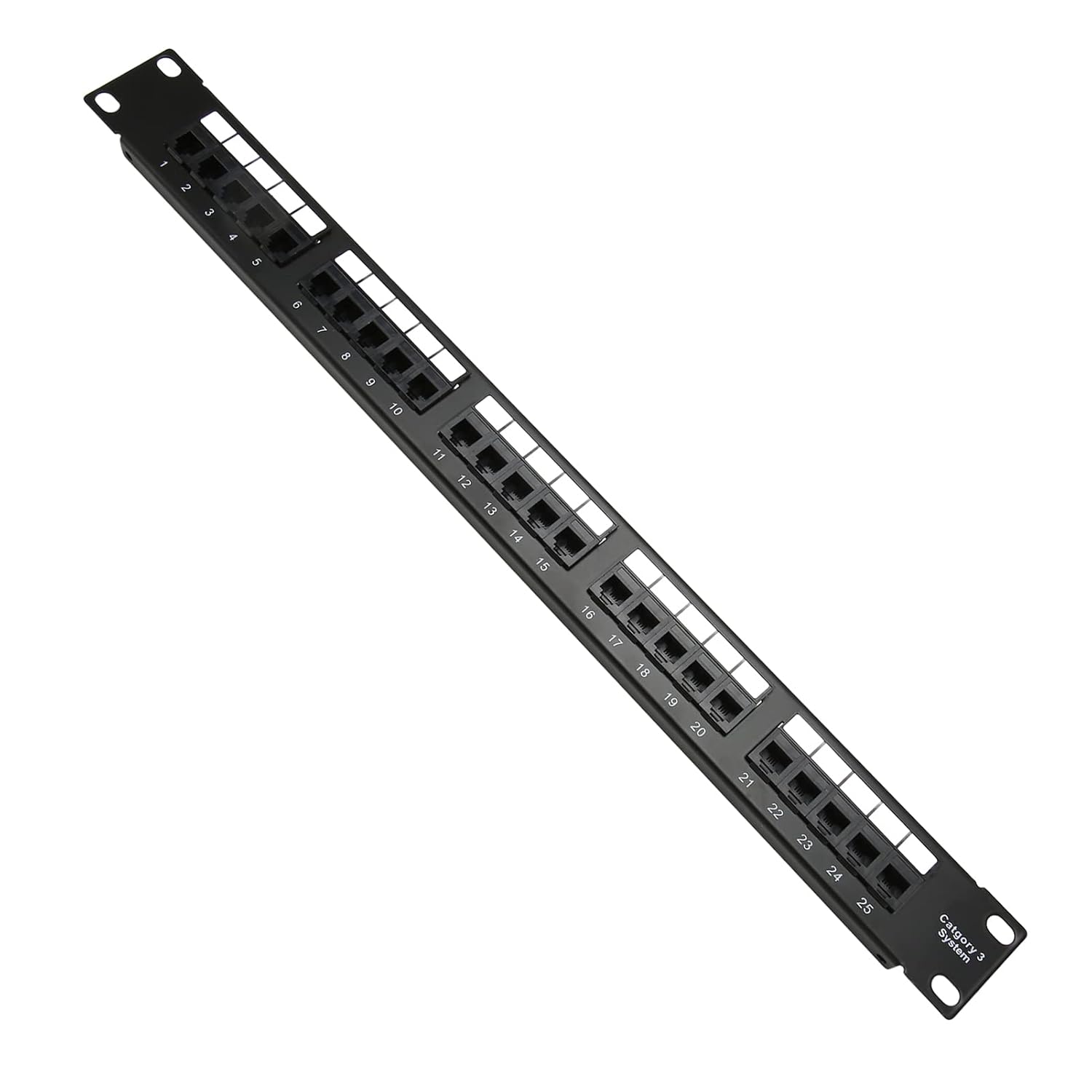 Gavigain 25 Port Blank Keystone 1U Patch Panel, RJ11 Through Coupler 19 ...