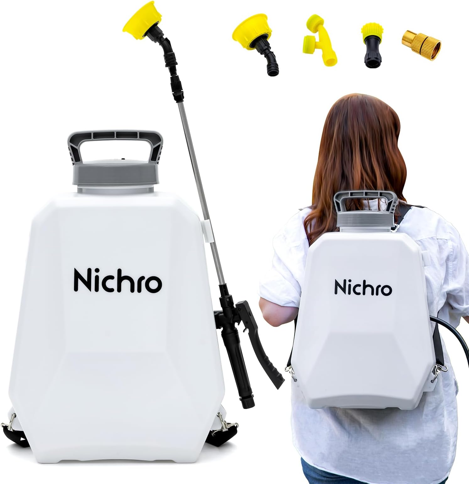 Amazon.com : 4.2 Gallon Battery Powered Backpack Sprayer - 8 Nozzles ...