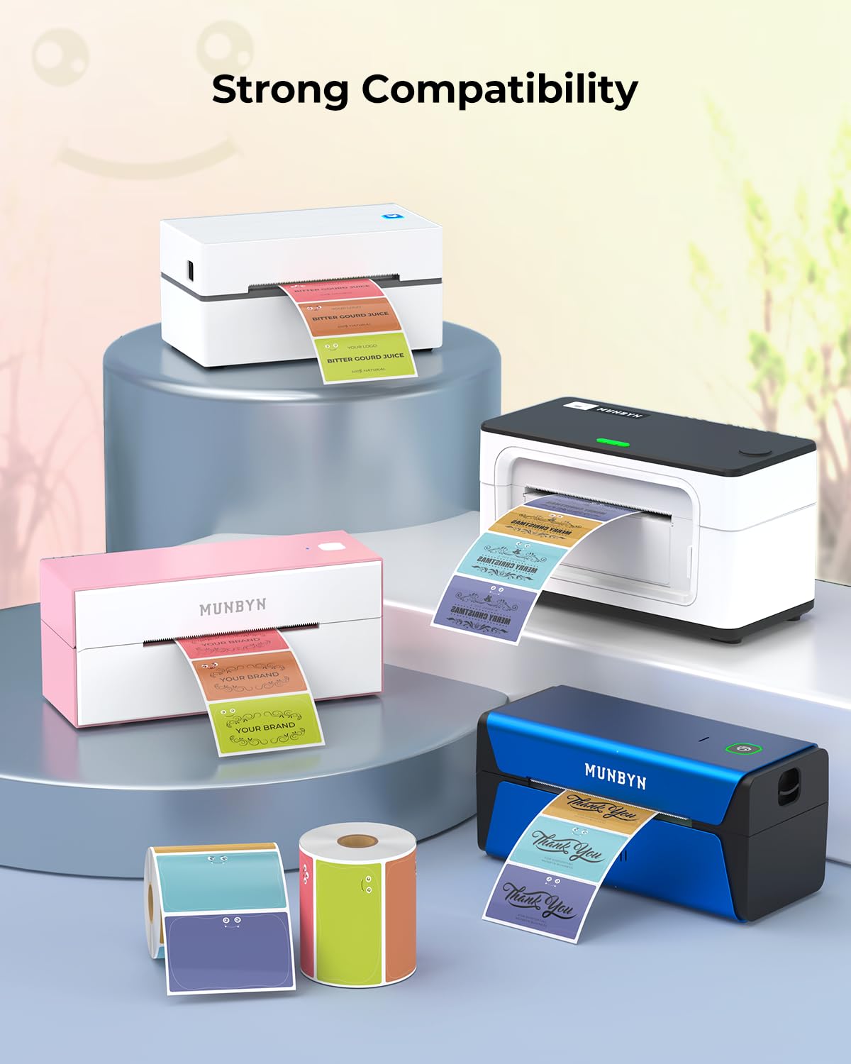 Snapklik.com : MUNBYN 3x2 Inch Cartoon Thermal Labels