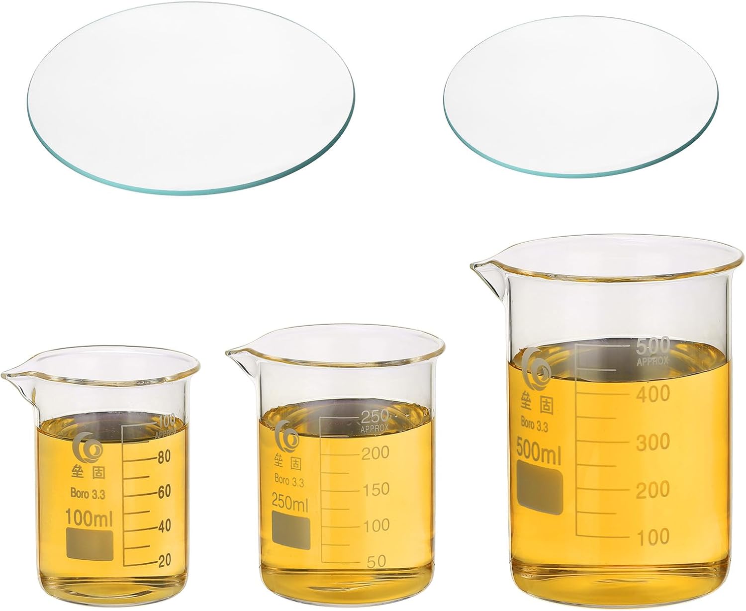 Amazon.com: PATIKIL 100/250/500ml Glass Beaker, 3.3 Borosilicate Glass ...