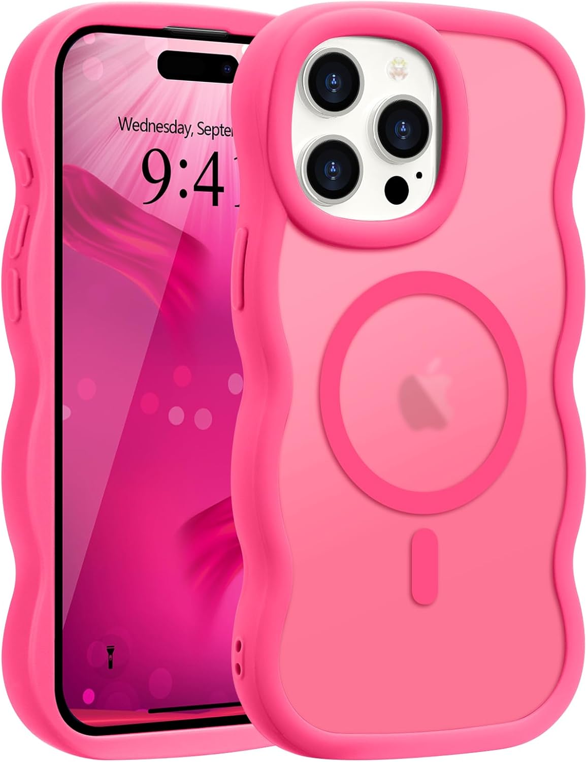 Amazon.com: Pepmune for iPhone 15 Pro Case, Curly Wavy Frame Hard ...