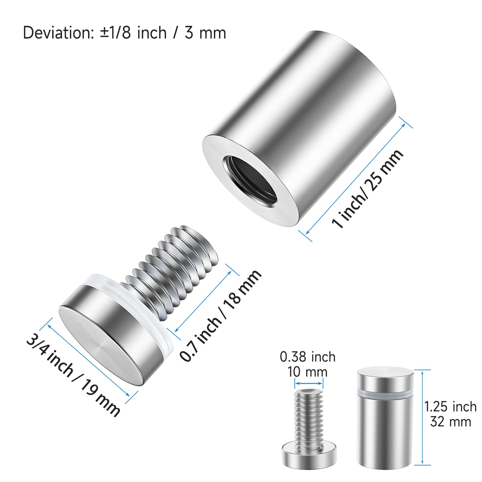 Snapklik.com : LuckIn 8 Pack Standoff Screws For Acrylic