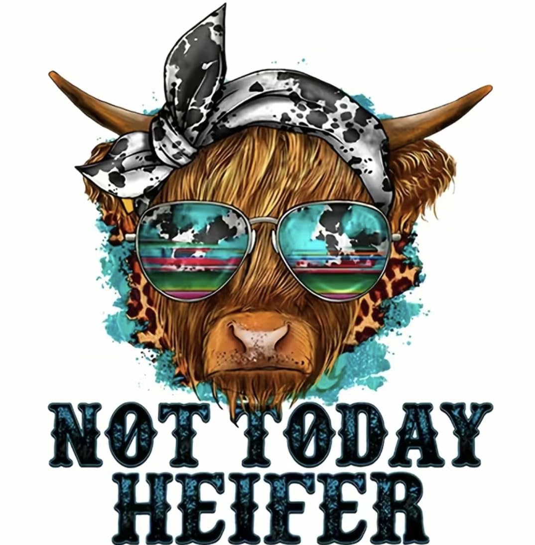 Amazon.com: 1pc Not Today Cow Iron-On Heat Transfer for DIY Clothing ...