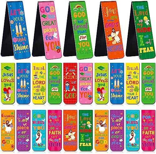 Harloon 48 Pcs Christian Bookmarks for Kids Bible Verses Magnetic ...
