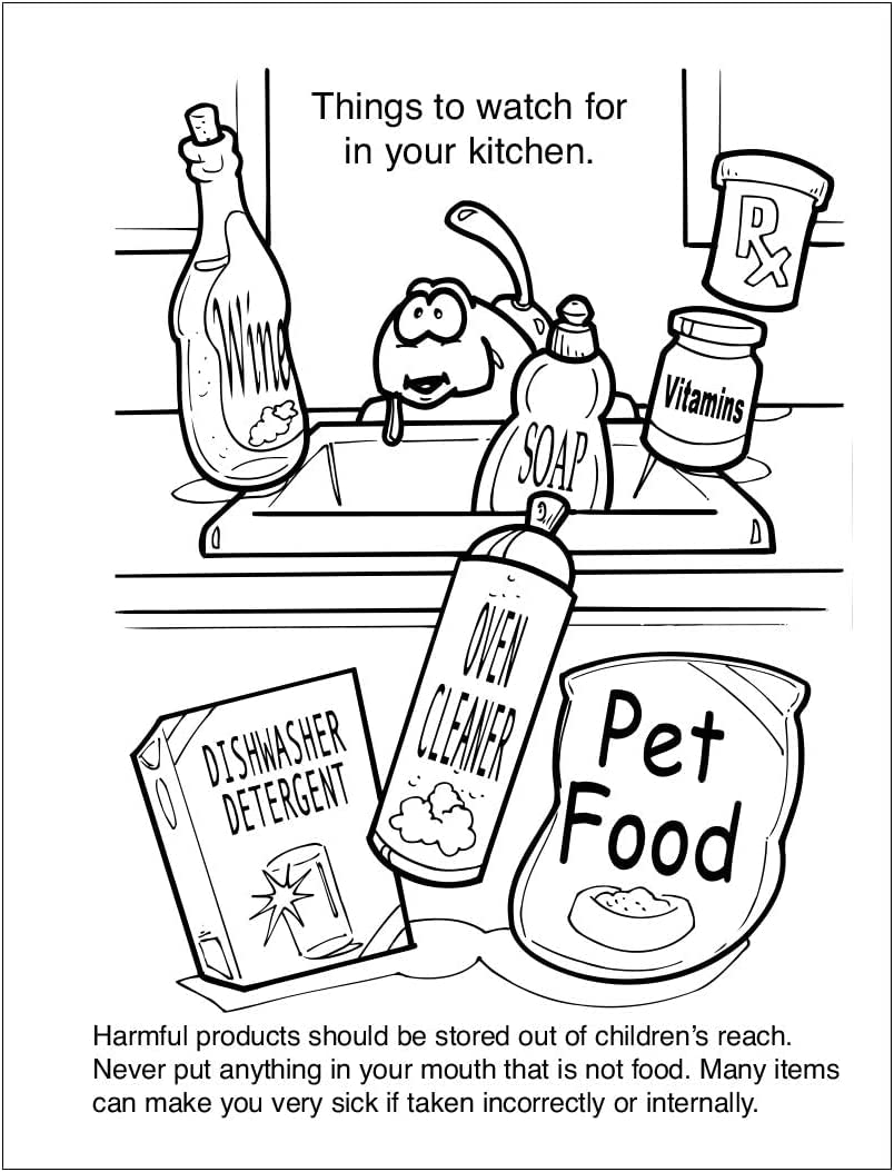 Kitchen Safety Coloring Book