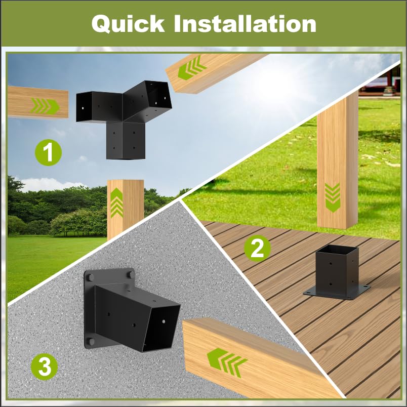 Snapklik.com : 15 3-Way 3pcs Slanted Roof Pergola Bracket Set, Roof ...