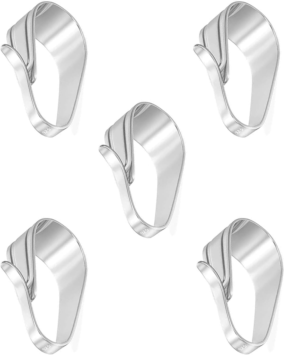 Amazon.com: Larimuer 5PCS 925 Sterling Silver Pendant Clasp, Connectors ...